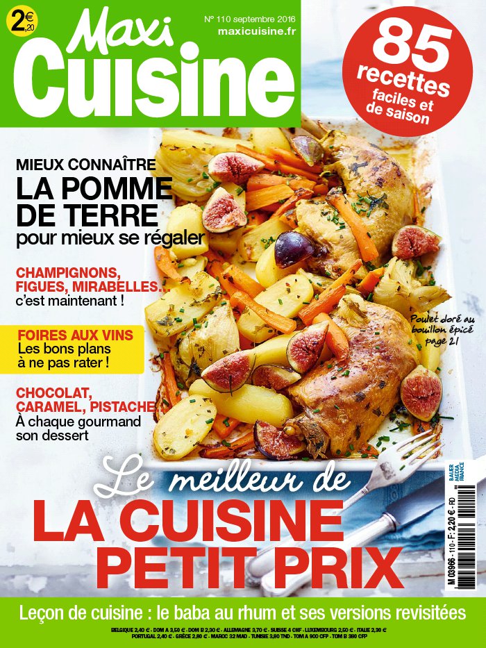 Maxi Cuisine N°110 du 22 août 2016 à télécharger sur iPad