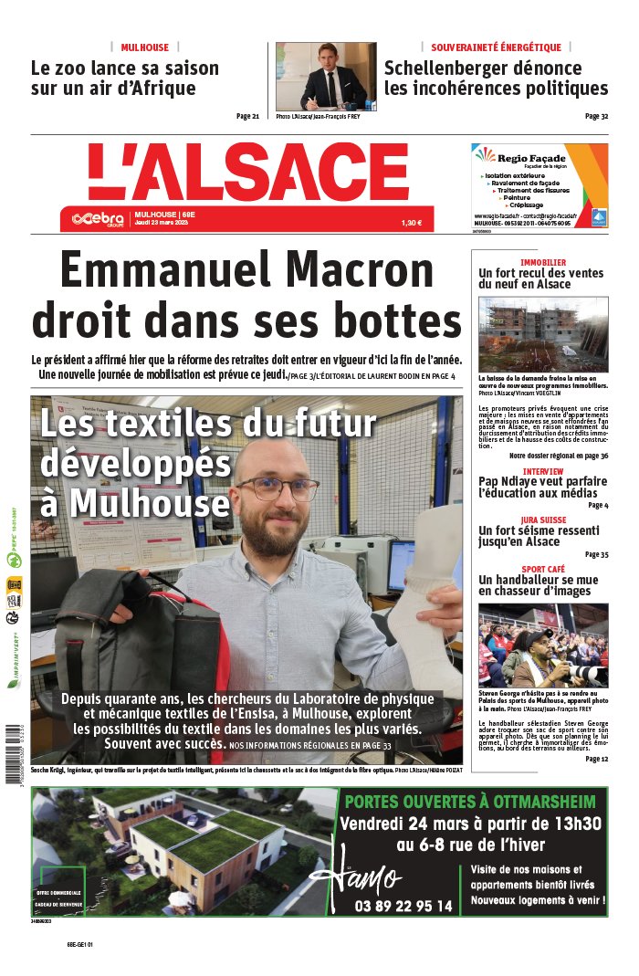 L'Alsace N°20230323 du 23 mars 2023 à télécharger sur iPad