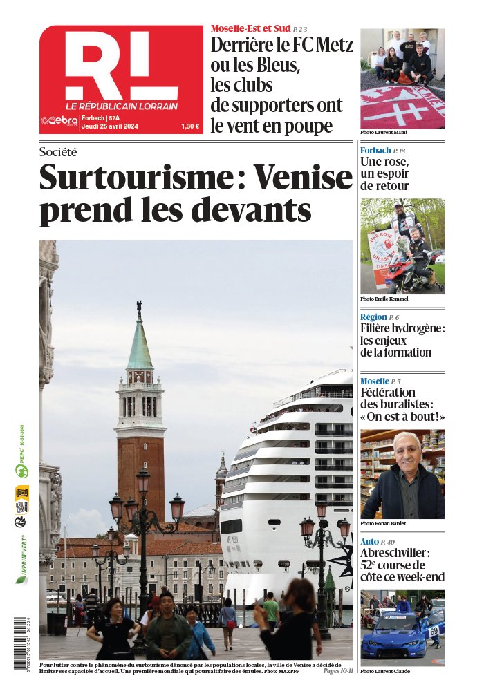 Le Républicain Lorrain N°20240425 du 25 avril 2024 à télécharger sur iPad