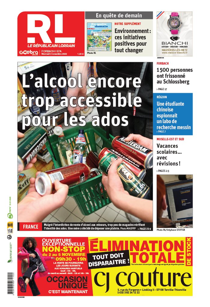 Le Républicain Lorrain N°20221102 du 02 novembre 2022 à télécharger sur ...