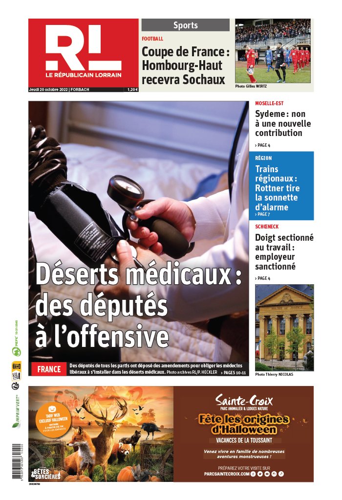 Le Républicain Lorrain N°20221020 du 20 octobre 2022 à télécharger sur iPad
