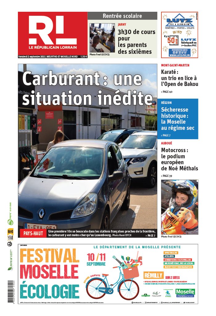 Le Républicain Lorrain N°20220902 du 02 septembre 2022 à télécharger ...