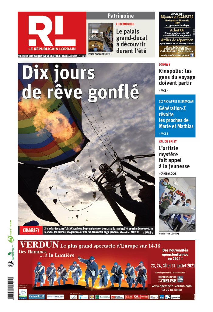 Le Républicain Lorrain N°20210723 du 23 juillet 2021 à télécharger sur iPad