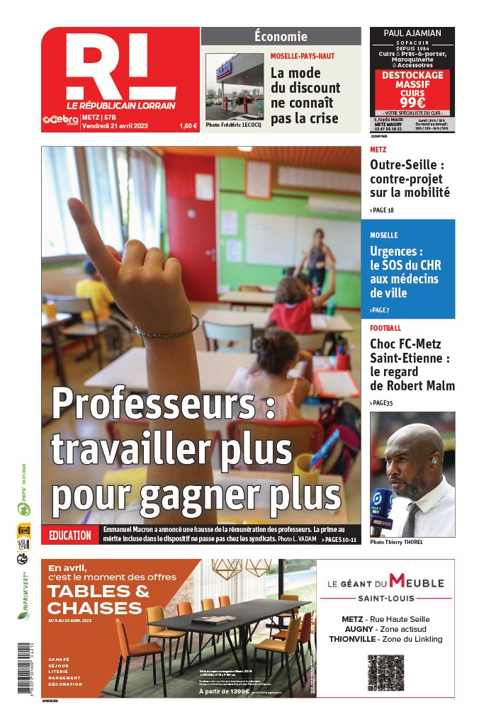 Le Républicain Lorrain N°20230421 du 21 avril 2023 à télécharger sur iPad