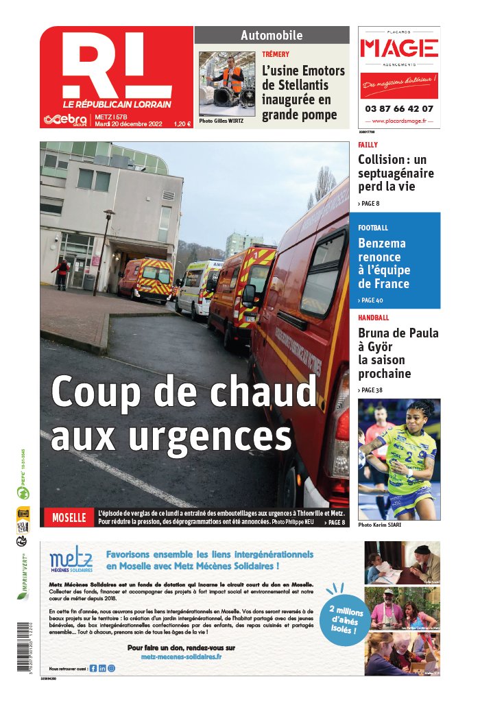 Le Républicain Lorrain N°20221220 du 20 décembre 2022 à télécharger sur ...