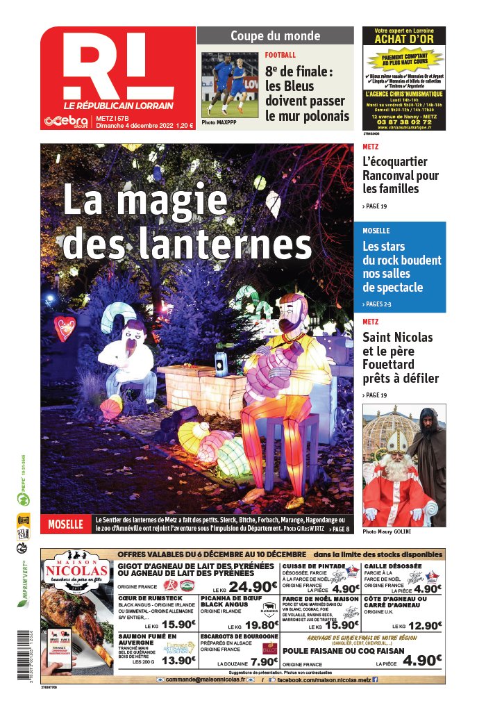 Le Républicain Lorrain N°20221204 du 04 décembre 2022 à télécharger sur ...