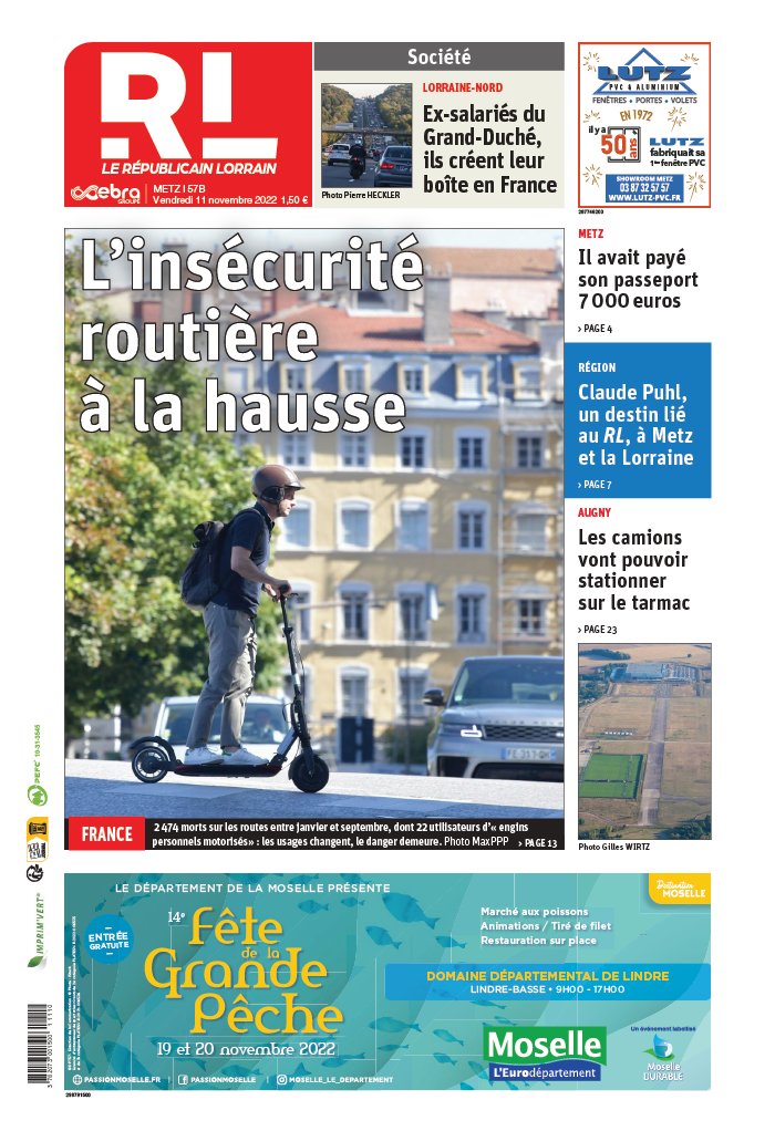 Le Républicain Lorrain N°20221111 du 11 novembre 2022 à télécharger sur ...