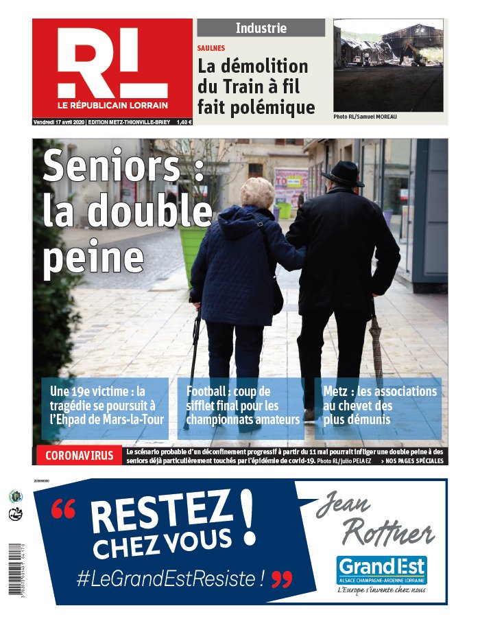 Le Républicain Lorrain N°20200417 du 17 avril 2020 à télécharger sur iPad