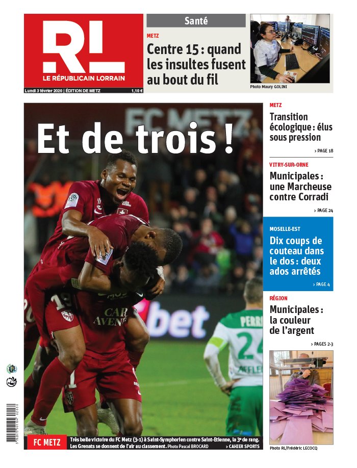Le Républicain Lorrain N°20200203 du 03 février 2020 à télécharger sur iPad