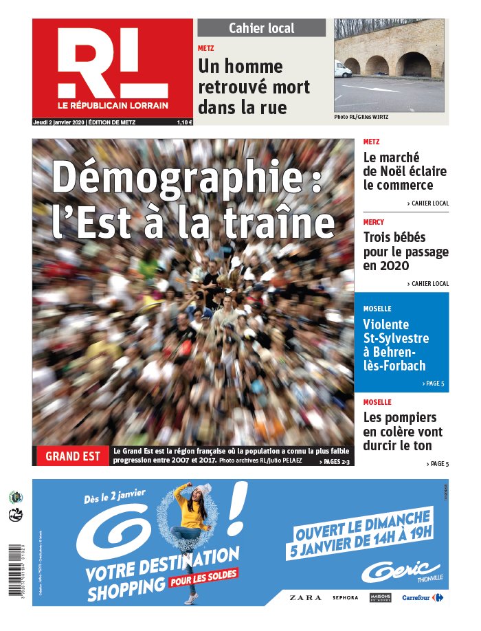 Le Républicain Lorrain N°20200102 du 02 janvier 2020 à télécharger sur iPad