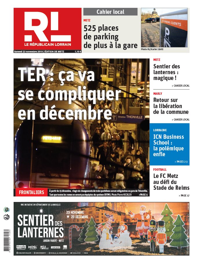 Le Républicain Lorrain N°20191123 du 23 novembre 2019 à télécharger sur ...