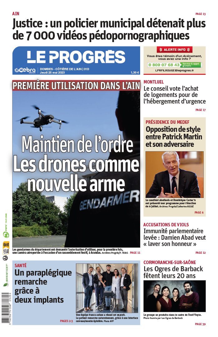 Le Progrès N°20230525 du 25 mai 2023 à télécharger sur iPad
