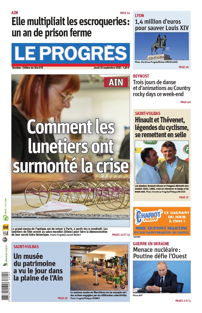 Le Progrès N°20220922 du 22 septembre 2022 à télécharger sur iPad