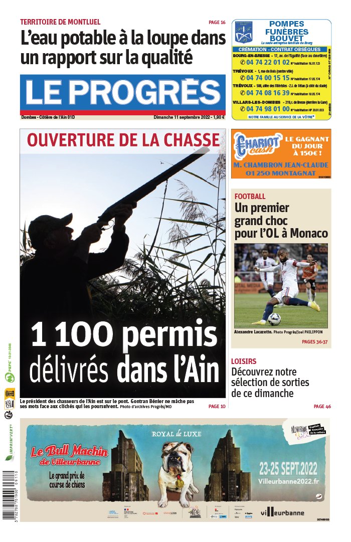 Le Progrès N°20220911 du 11 septembre 2022 à télécharger sur iPad