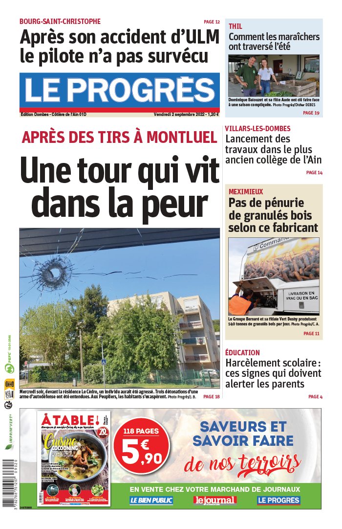 Le Progrès N°20220902 du 02 septembre 2022 à télécharger sur iPad