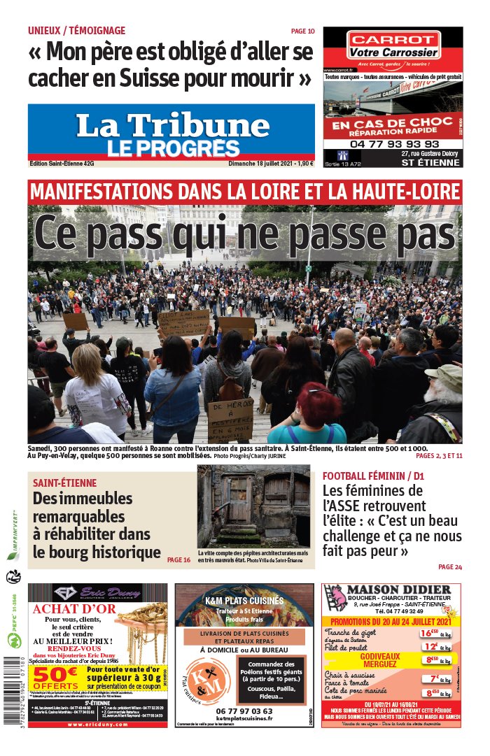 Le Progrès N°20210718 du 18 juillet 2021 à télécharger sur iPad