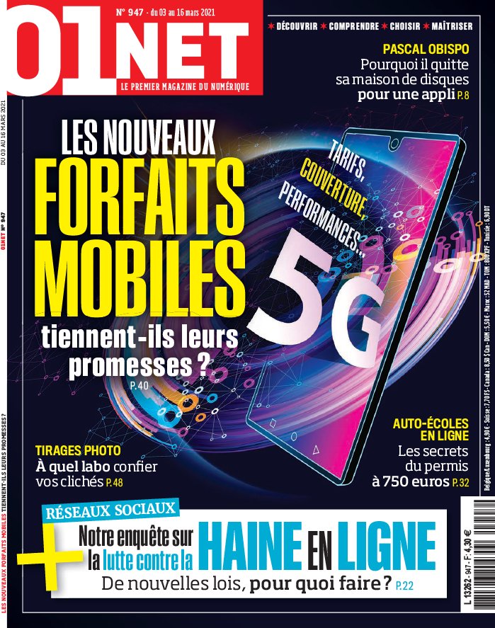 01net N°947 du 03 mars 2021 à télécharger sur iPad