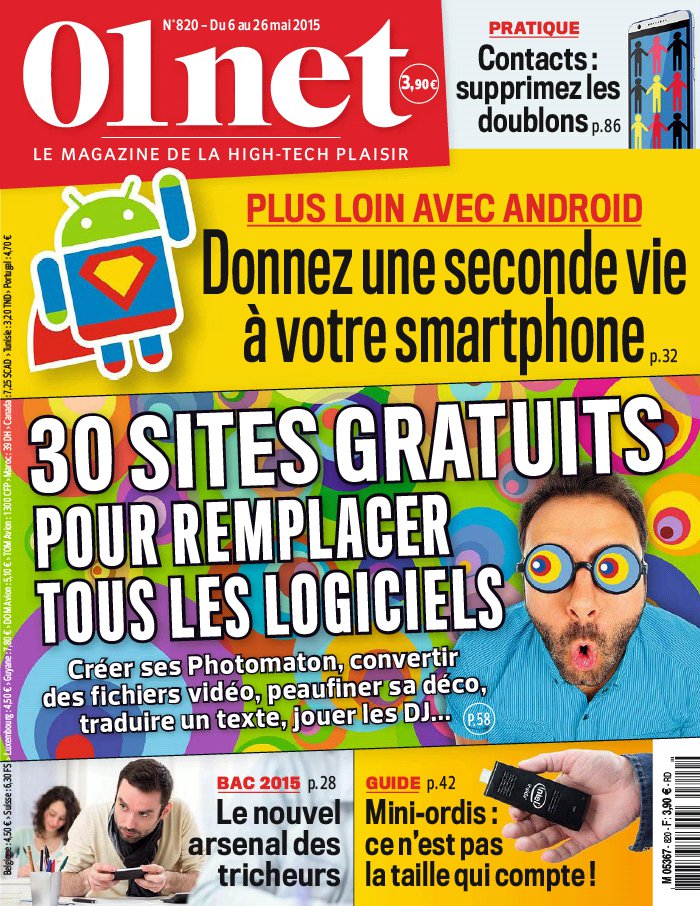 01net N°820 du 06 mai 2015 à télécharger sur iPad