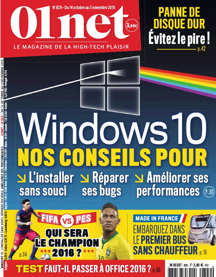 01net N°829 du 14 octobre 2015 à télécharger sur iPad
