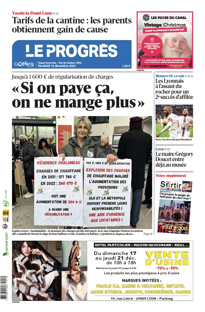 Le Progrès N°20231215 du 15 décembre 2023 à télécharger sur iPad