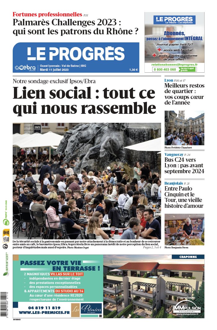 Le Progrès N°20230711 du 11 juillet 2023 à télécharger sur iPad