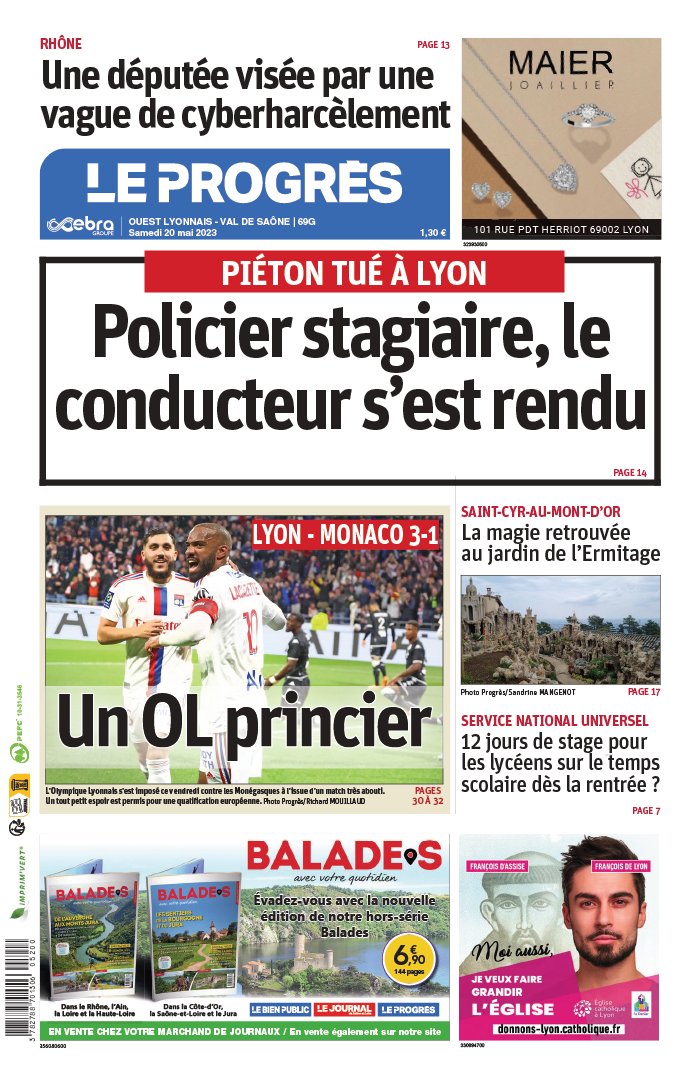 Le Progrès N°20230520 du 20 mai 2023 à télécharger sur iPad