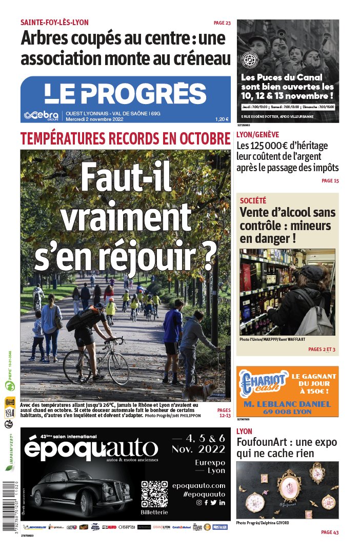 Le Progrès N°20221102 du 02 novembre 2022 à télécharger sur iPad