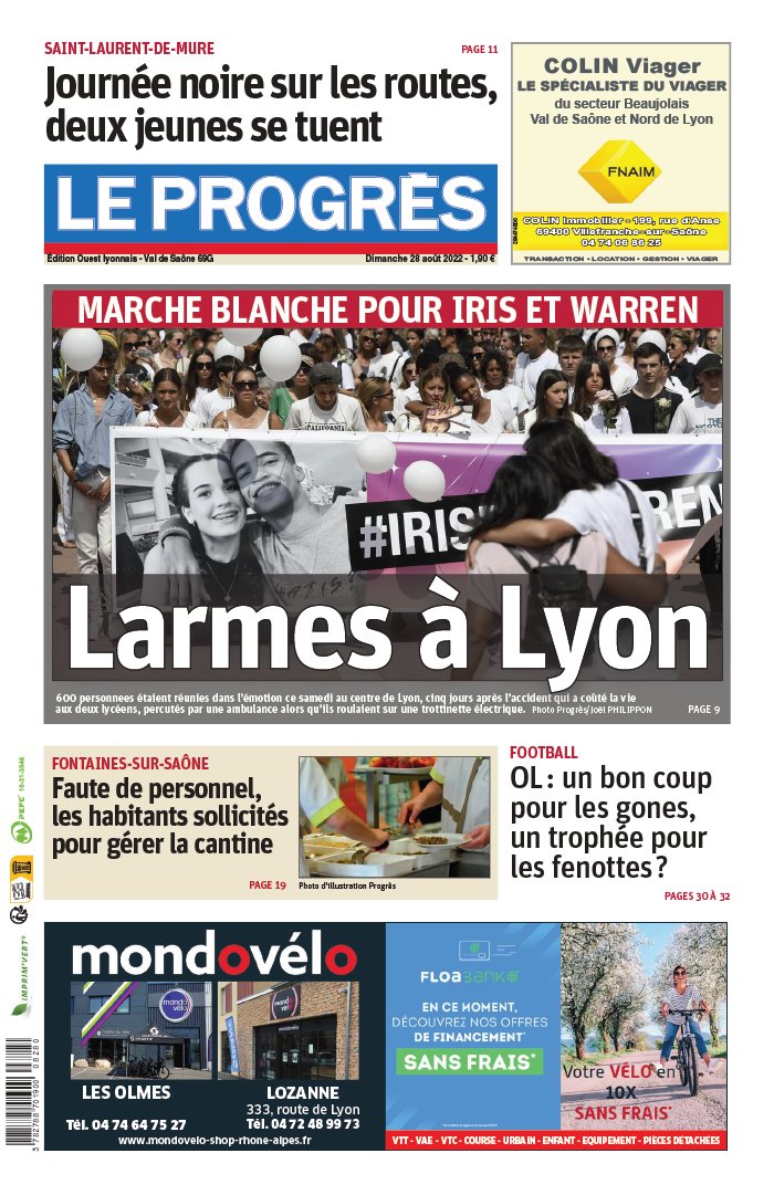 Le Progrès N°20220828 du 28 août 2022 à télécharger sur iPad