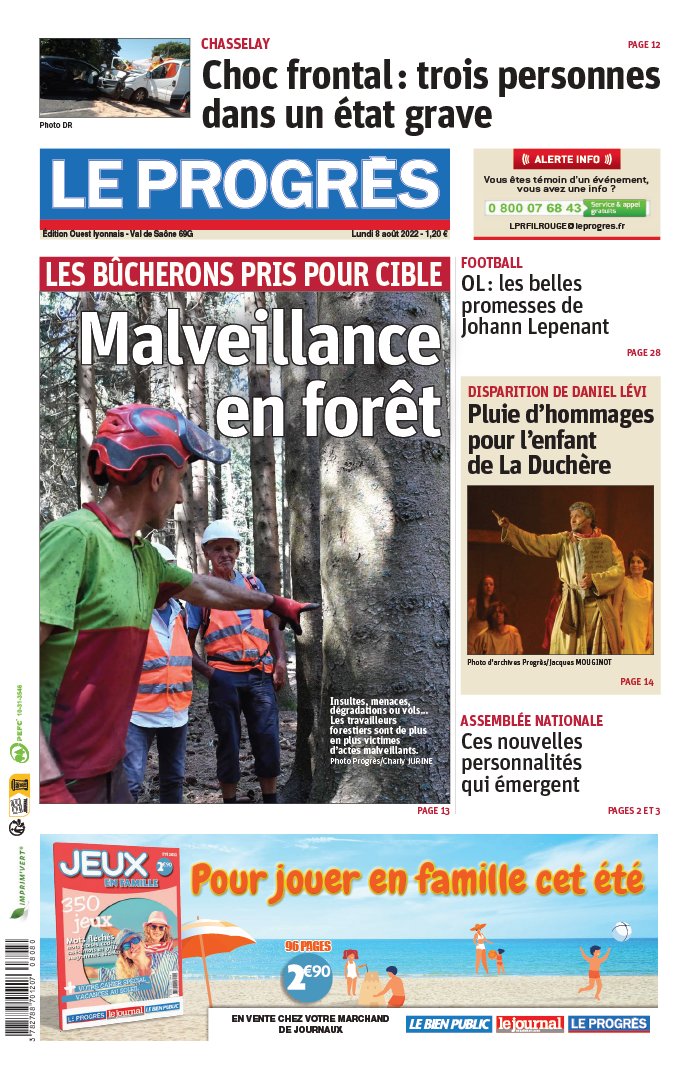 Le Progrès N°20220808 du 08 août 2022 à télécharger sur iPad