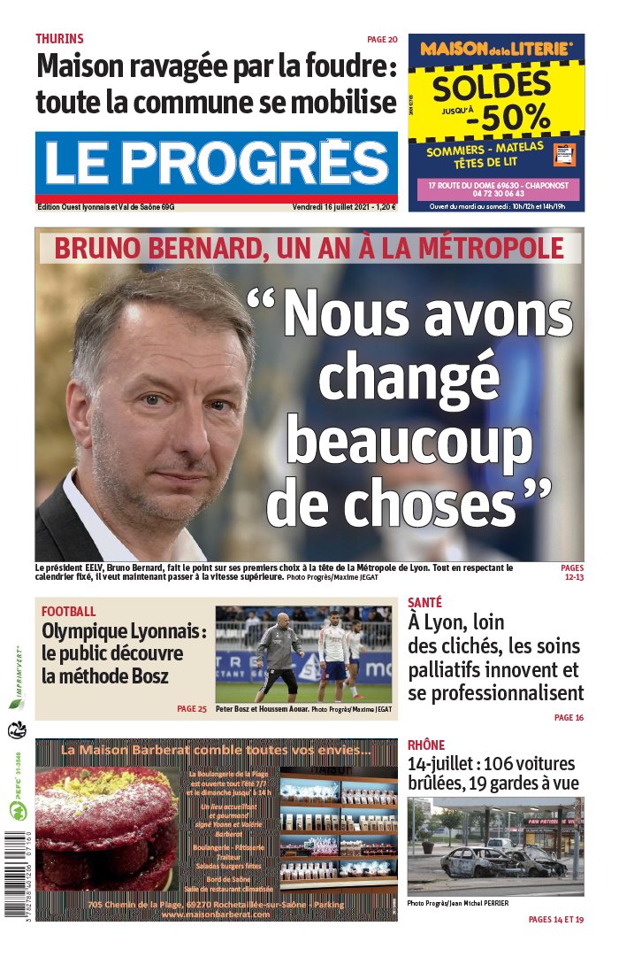 Le Progrès N°20210716 du 16 juillet 2021 à télécharger sur iPad