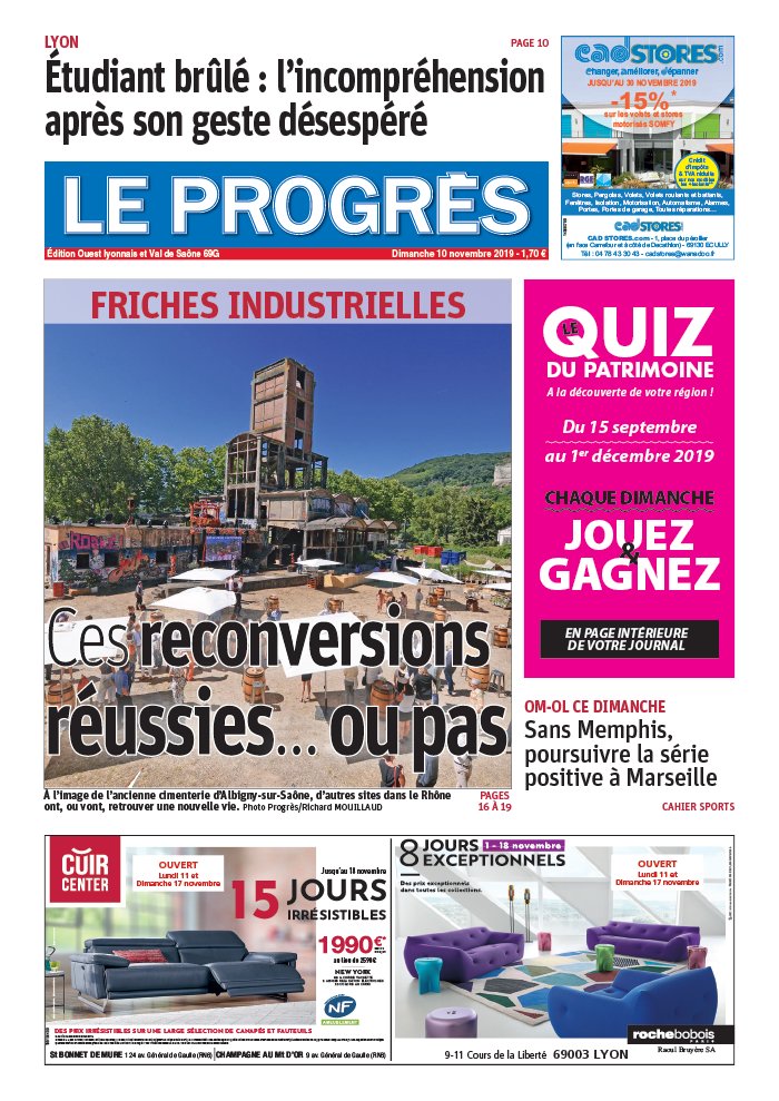 Le Progrès N°20191110 du 10 novembre 2019 à télécharger sur iPad