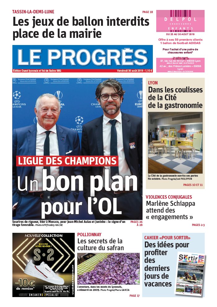 Le Progrès N°20190830 du 30 août 2019 à télécharger sur iPad