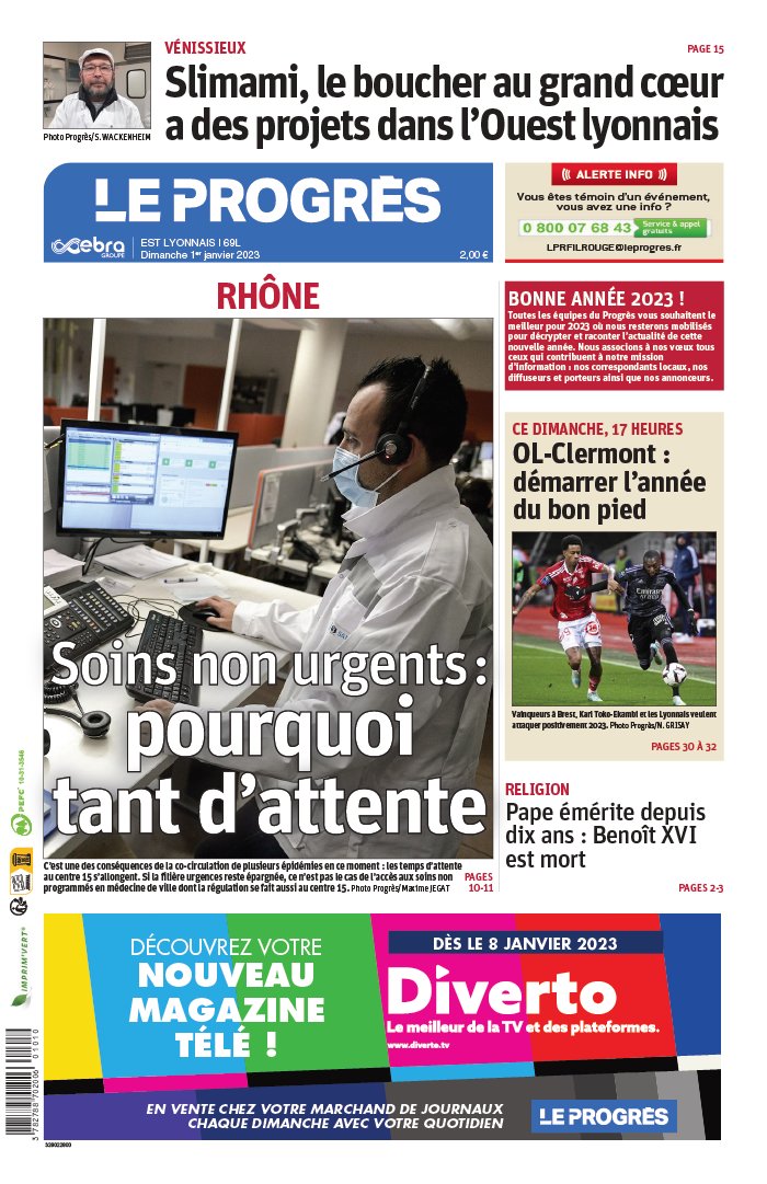 Le Progrès N°20230101 du 01 janvier 2023 à télécharger sur iPad