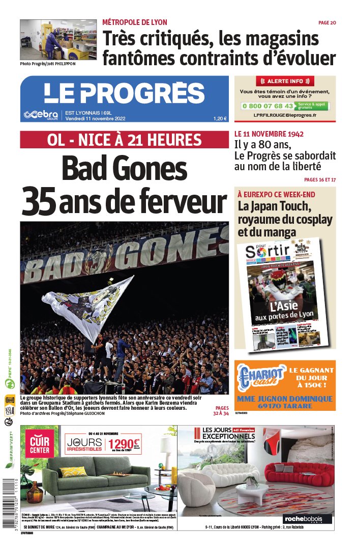 Le Progrès N°20221111 du 11 novembre 2022 à télécharger sur iPad