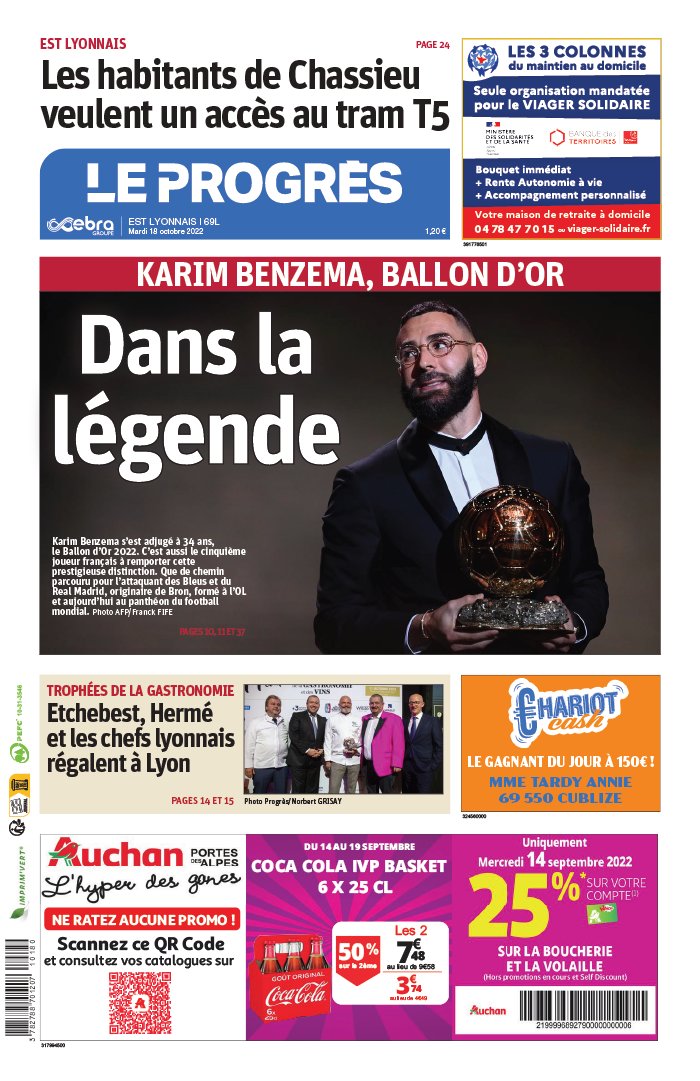 Le Progrès N°20221018 du 18 octobre 2022 à télécharger sur iPad