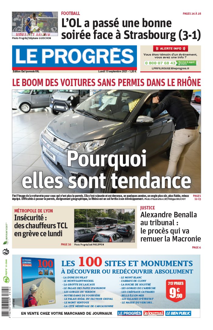 Le Progrès N°20210913 du 13 septembre 2021 à télécharger sur iPad