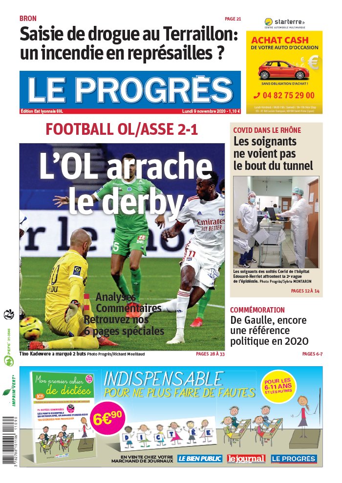 Le Progrès N°20201109 du 09 novembre 2020 à télécharger sur iPad
