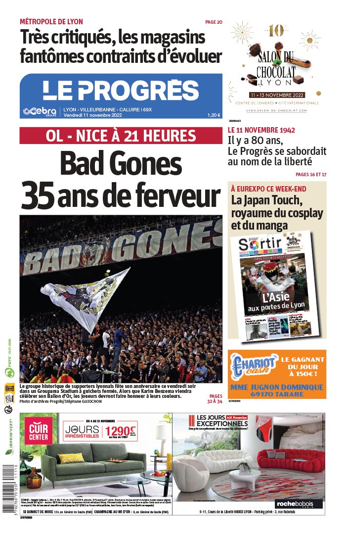 Le Progrès N°20221111 du 11 novembre 2022 à télécharger sur iPad