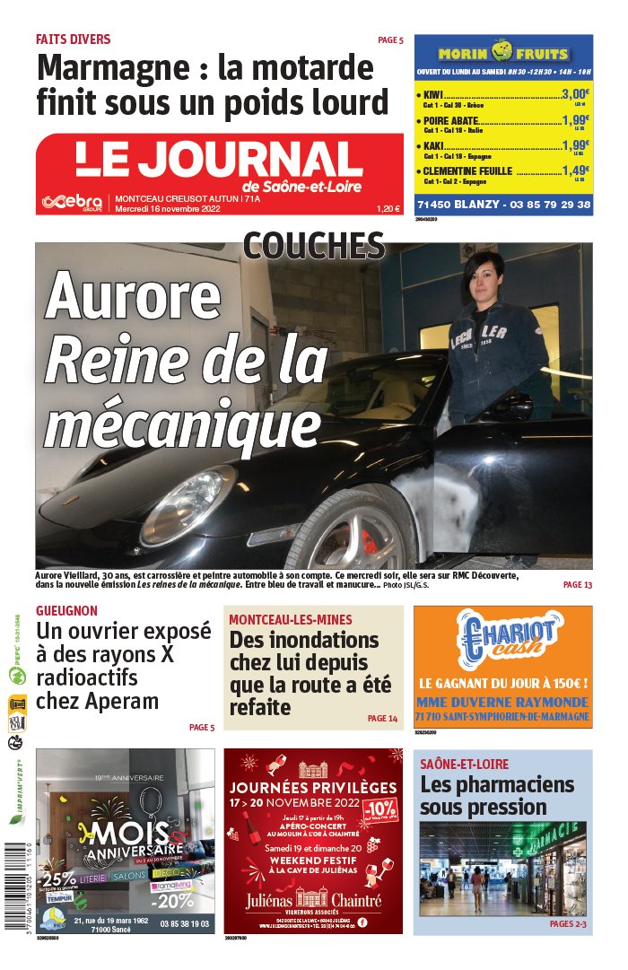 Le Journal de Saône et Loire N°20221116 du 16 novembre 2022 à ...