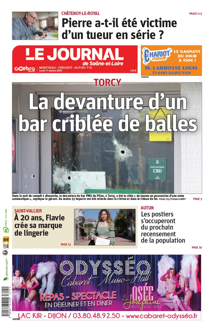 Le Journal de Saône et Loire N°20221017 du 17 octobre 2022 à ...
