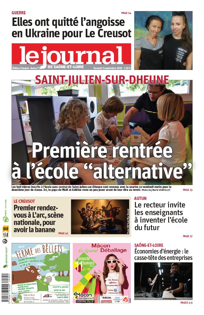 Le Journal de Saône et Loire N°20220903 du 03 septembre 2022 à ...