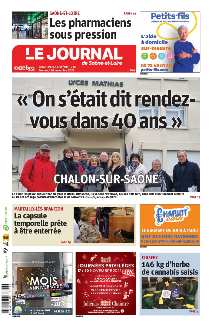 Le Journal de Saône et Loire N°20221116 du 16 novembre 2022 à ...