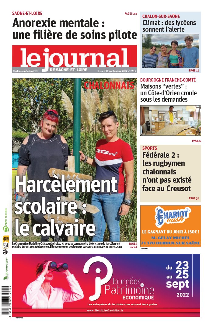 Le Journal de Saône et Loire N°20220919 du 19 septembre 2022 à ...