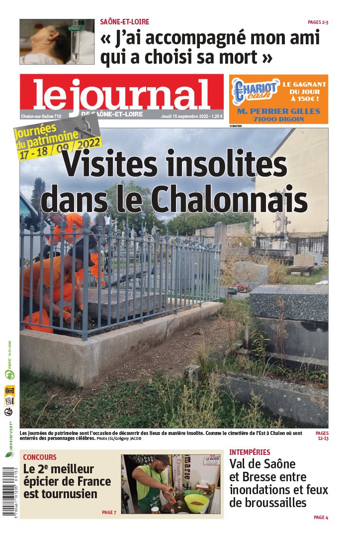 Le Journal de Saône et Loire N°20220915 du 15 septembre 2022 à ...