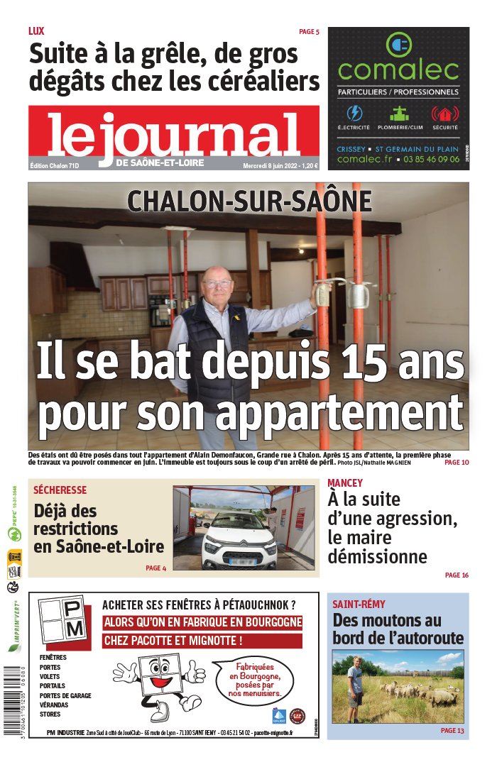 Le Journal de Saône et Loire N°20220608 du 08 juin 2022 à télécharger ...