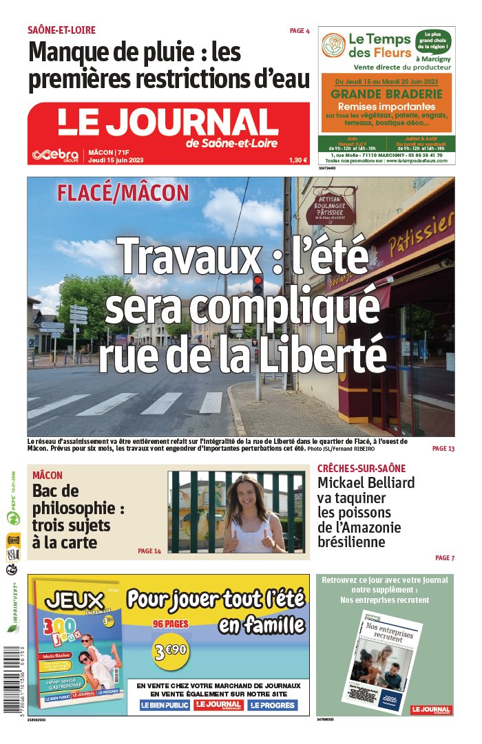 Le Journal de Saône et Loire N°20230615 du 15 juin 2023 à télécharger ...