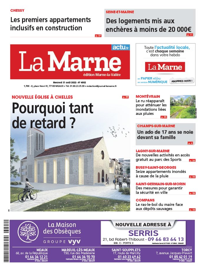 La Marne N°4002 du 31 août 2022 à télécharger sur iPad