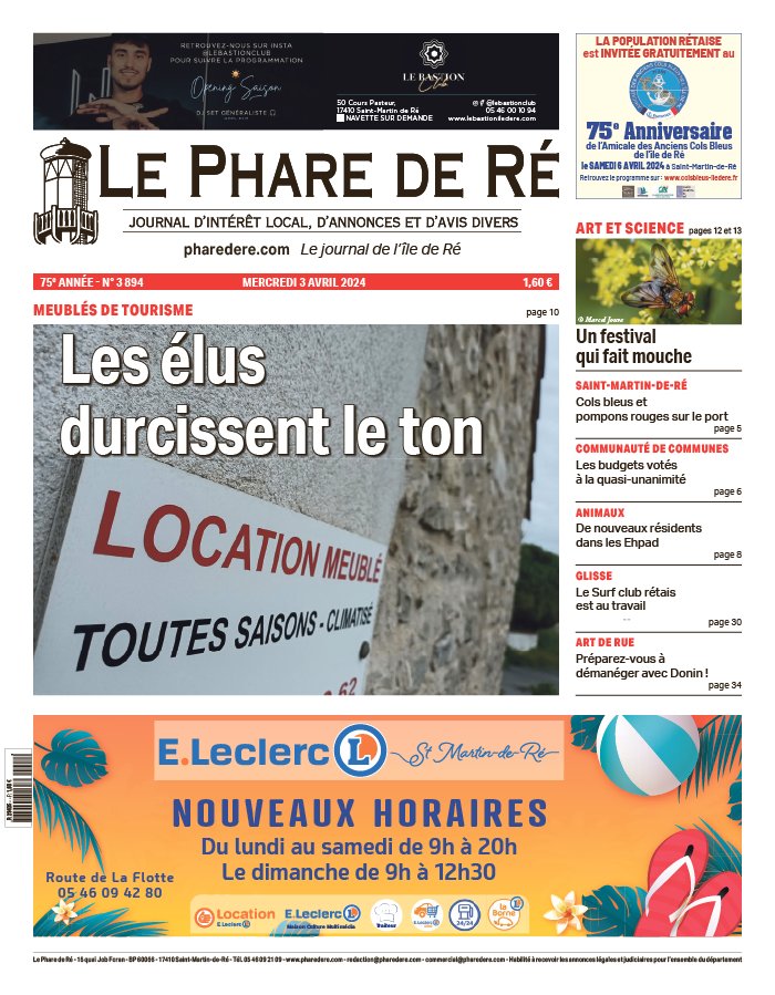 Le Phare de Ré N°3894 du 03 avril 2024 à télécharger sur iPad
