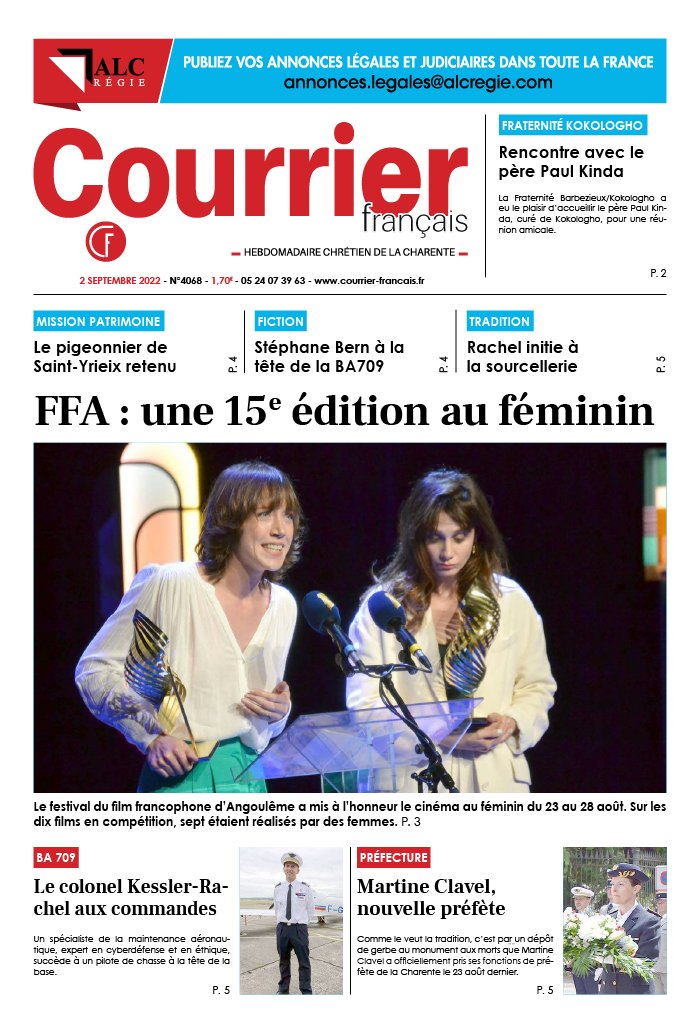 Courrier Français N°4067 du 02 septembre 2022 à télécharger sur iPad