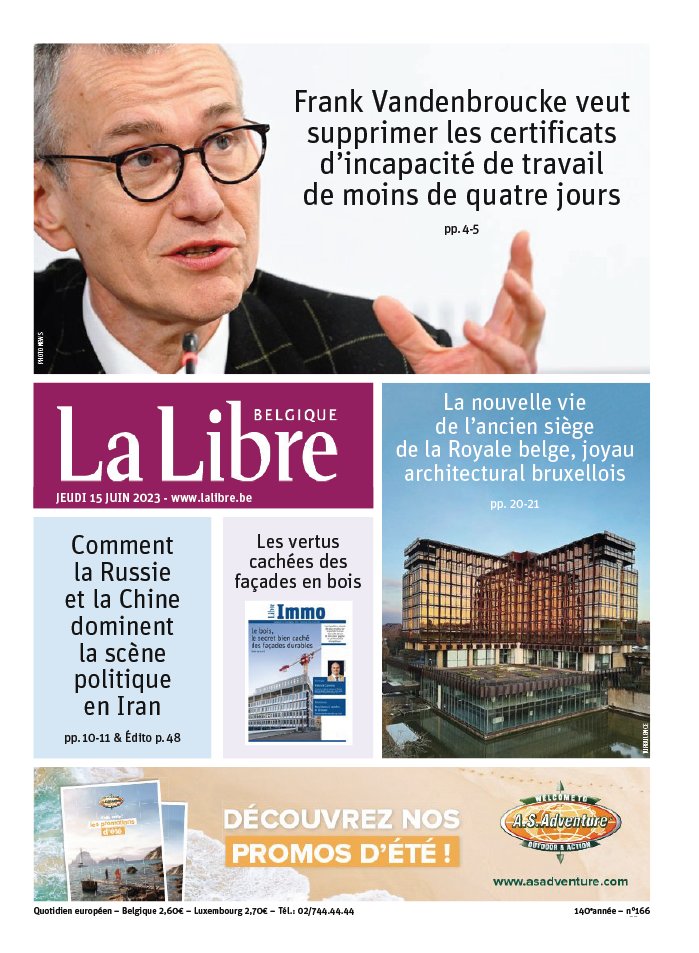 La Libre Belgique N°20230615 du 15 juin 2023 à télécharger sur iPad